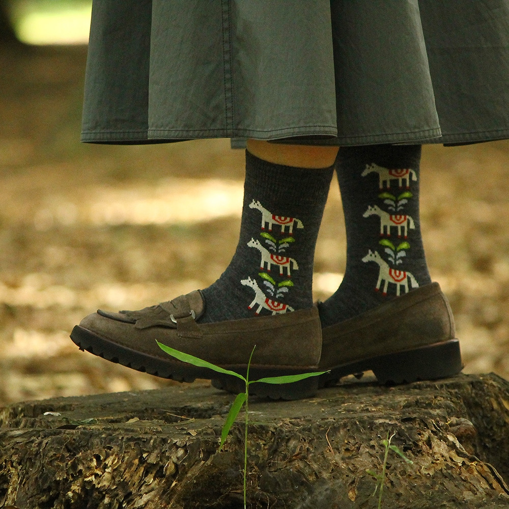 [レディース] Bengt&Lotta/ベングト＆ロッタ ソックス ホース グレー | サステナブルショップ エコンフォートハウス ecomfortHouse｜KLIPPAN（クリッパン）総輸入元