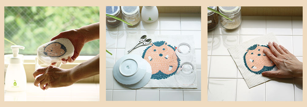 スポンジワイプ kata kata はりねずみ | サステナブルショップ エコンフォートハウス ecomfortHouse｜KLIPPAN（クリッパン）総輸入元